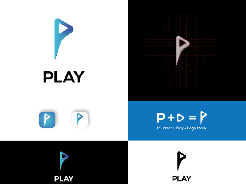P Letter Logo | Play Logo | Brand Logo | by Ishita Khanam on Dribbble