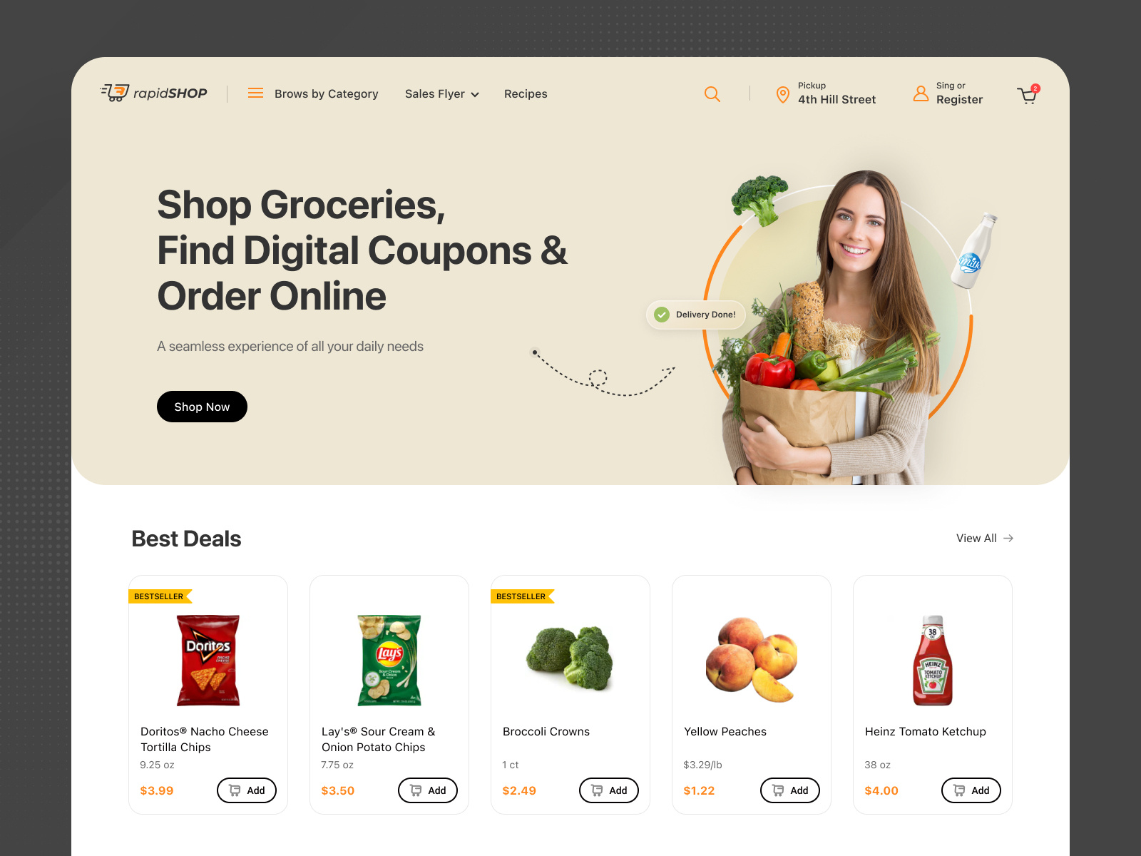 Transforming grocery shopping by Suraj Chaudhary for Rapidops on Dribbble