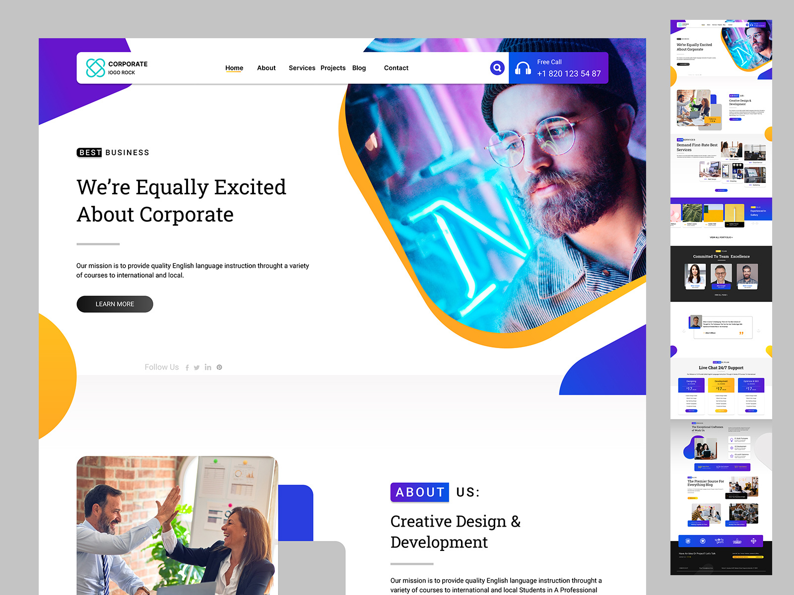 Corporate Business Website UI by Soliman Apu on Dribbble