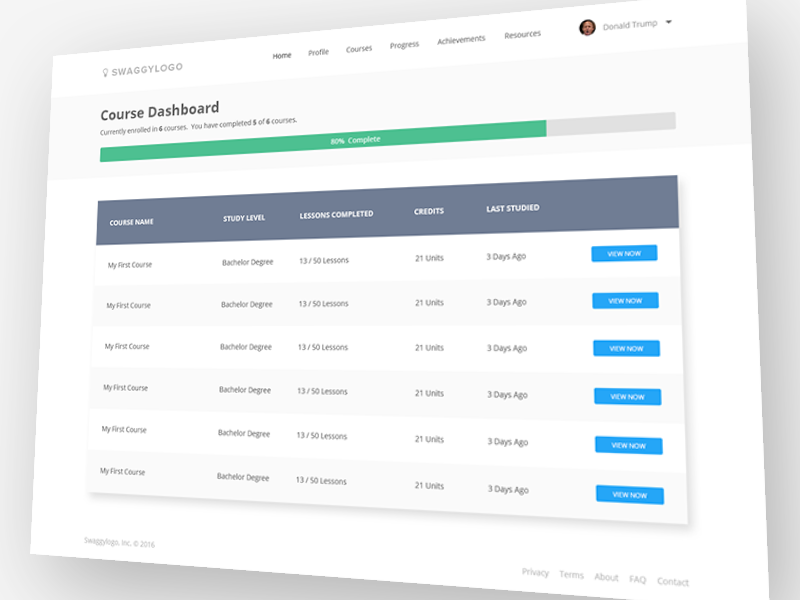 Course Dashboard by Matt Kohn / Different Hunger Creative on Dribbble