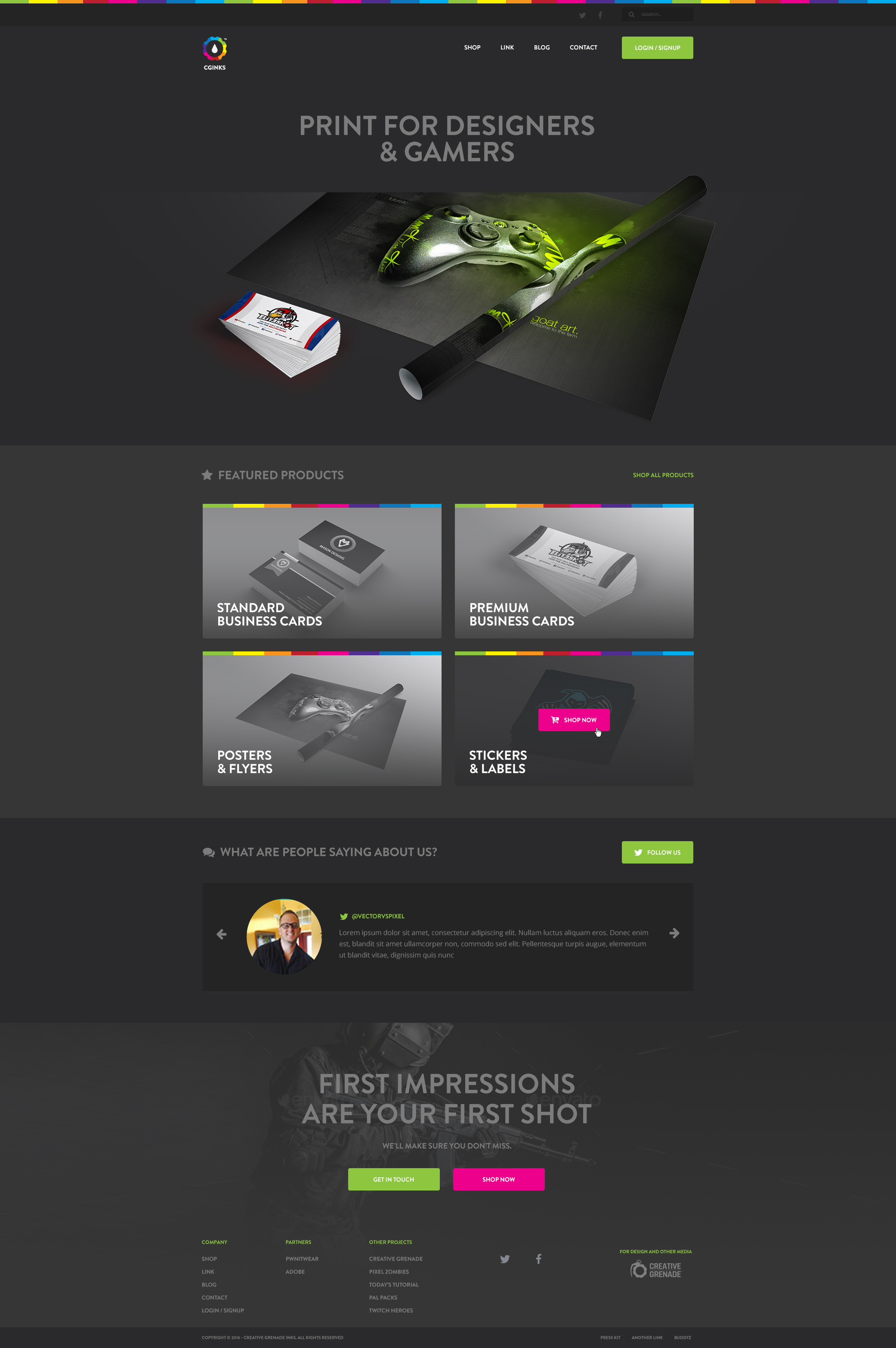CG Inks Website by Sean 'Vector' OKeefe for Creative Grenade on Dribbble