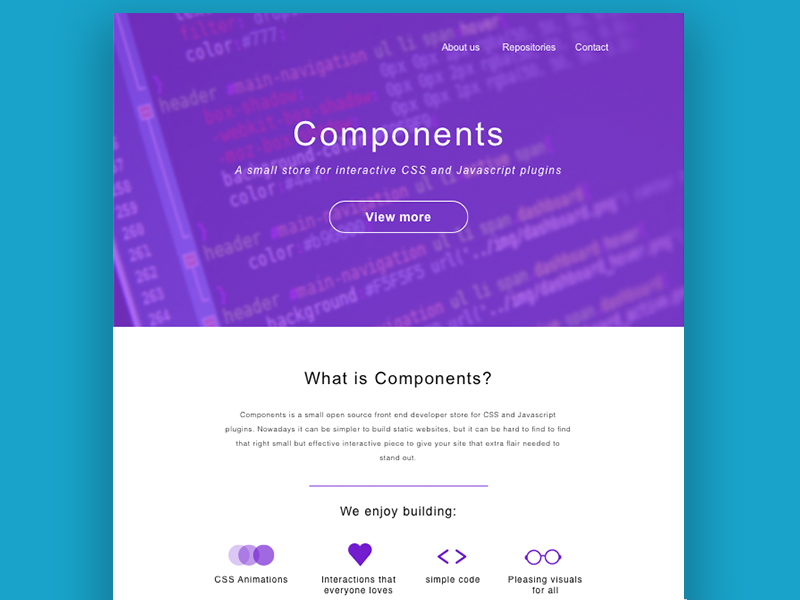 Components website by Michael Szeto on Dribbble