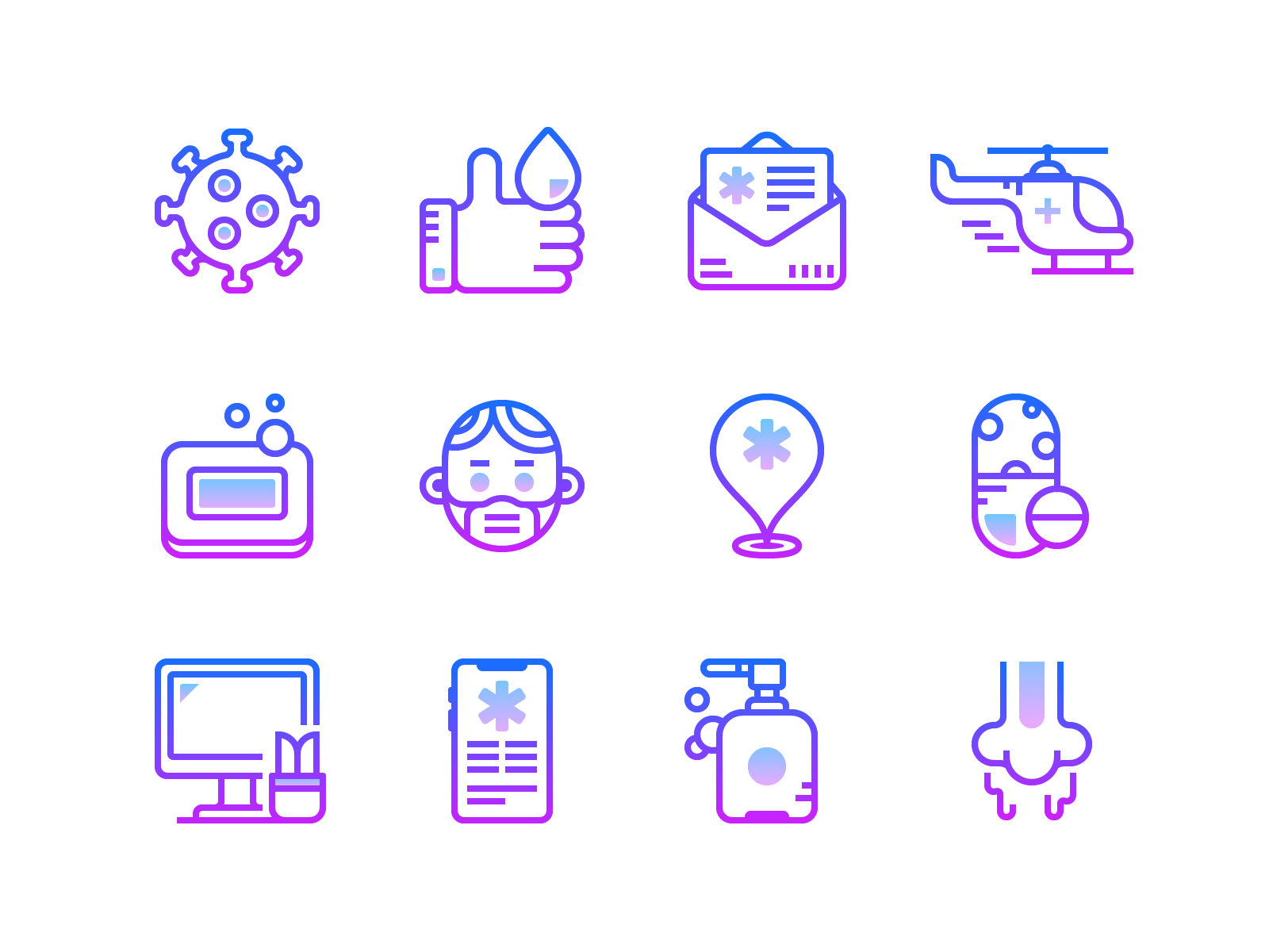 Healthcare icons: Gradient line by Nick Kozin for Icons8 on Dribbble