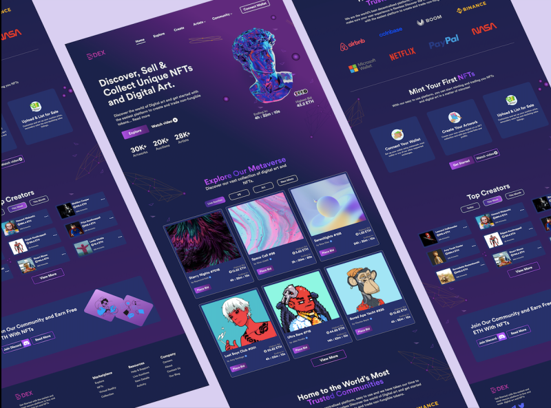 DEX NFT Landing Page by Tunde Ade on Dribbble