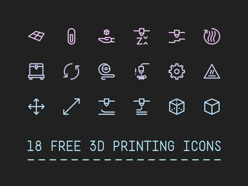 3D Printing Icons by Roxana Carabas on Dribbble