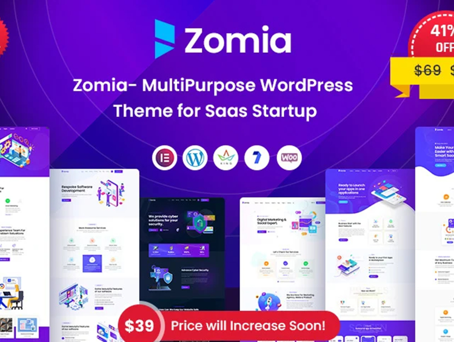 Zomia - Multi-Purpose WordPress Theme by Hossen Babu Orfe Hira on Dribbble