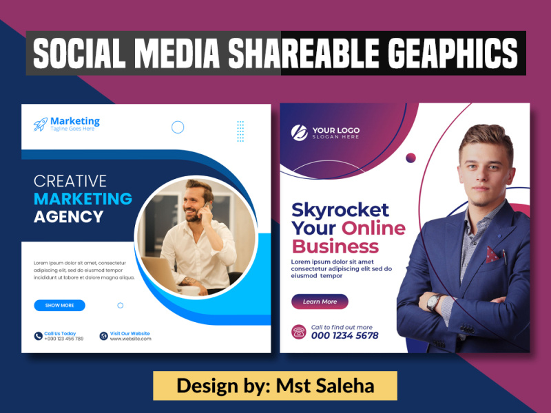 Social media post design by saleha begum on Dribbble