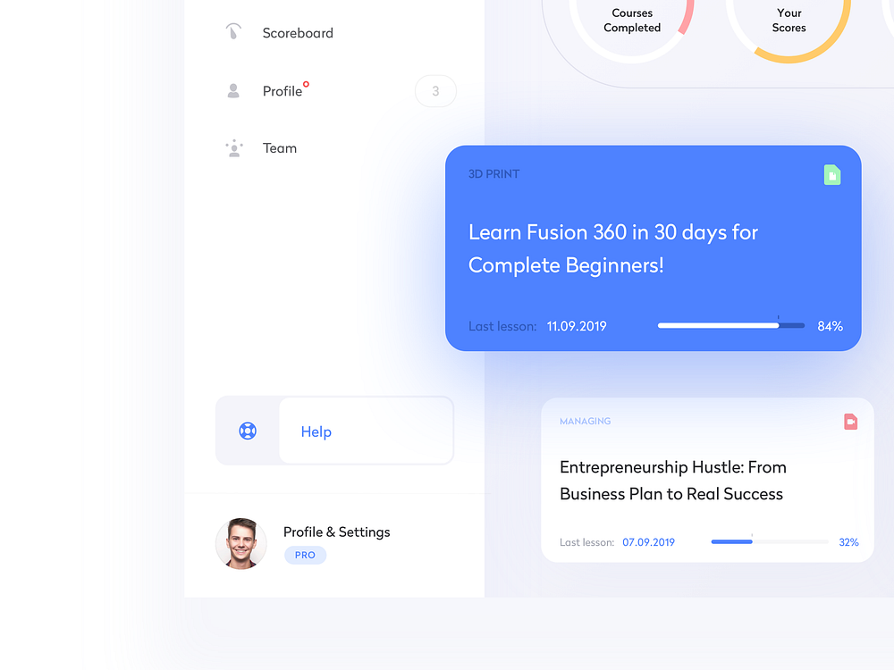 Platform for online learning by Łukasz Samiec on Dribbble