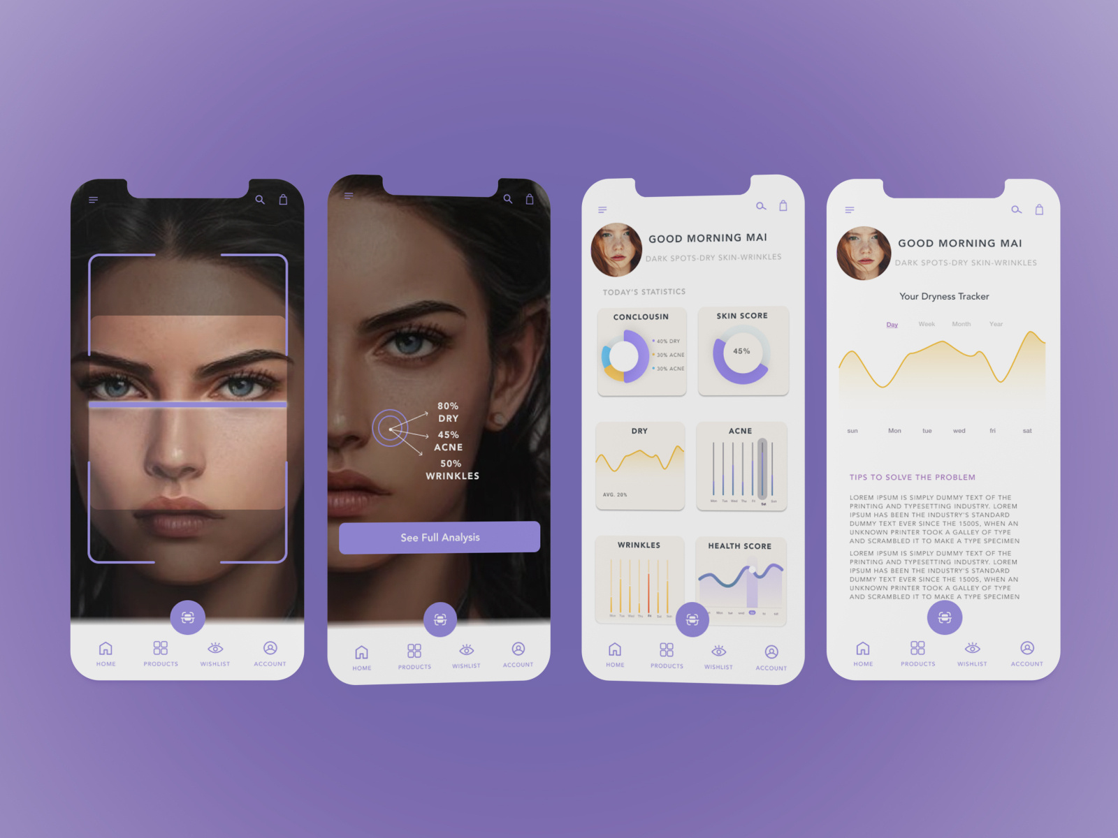 skin care analysis - UI Screens by mohamed Sayed on Dribbble