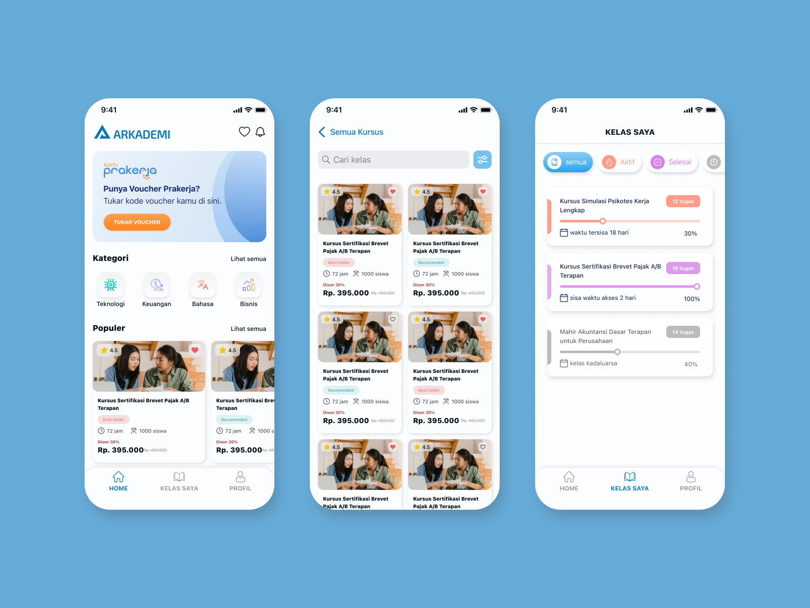 Redesign Learning App - ARKADEMI by Indah Khoirun Nisa on Dribbble
