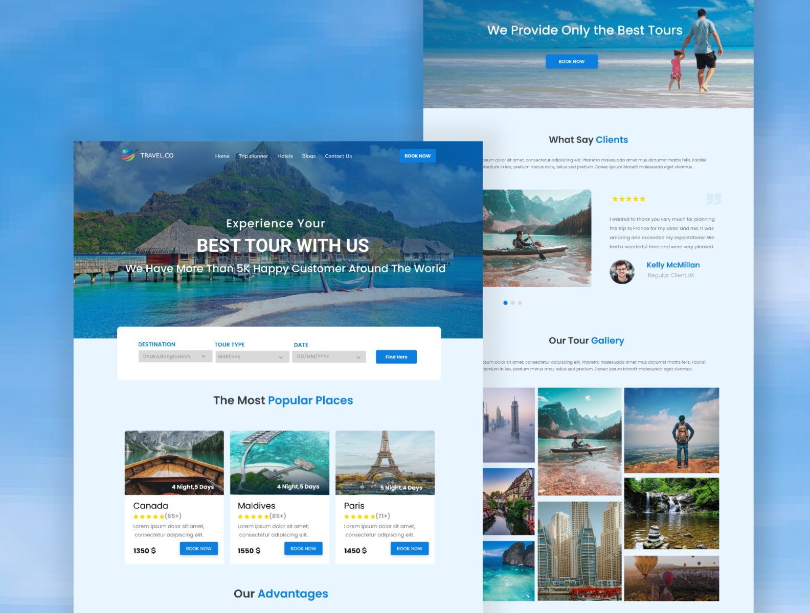 Travel Web UI Design by Kaniz Fatema on Dribbble