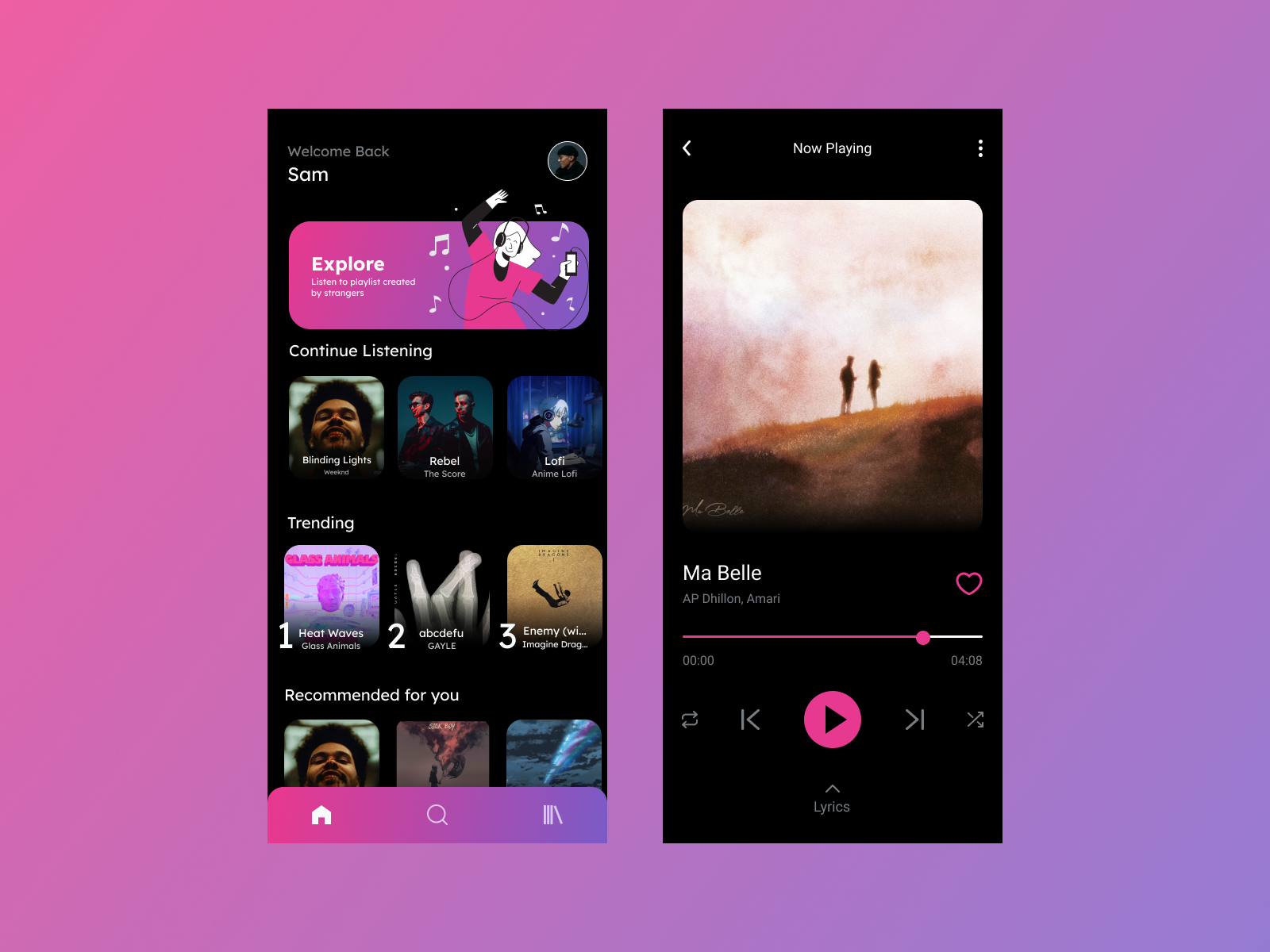 Music App – UI Design by Abhishek on Dribbble