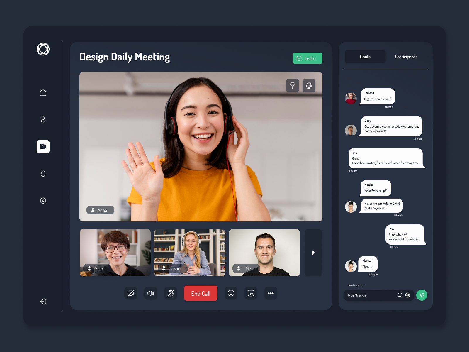 Meetingo - Video conference / call platform by Nicki Pirhadi on Dribbble