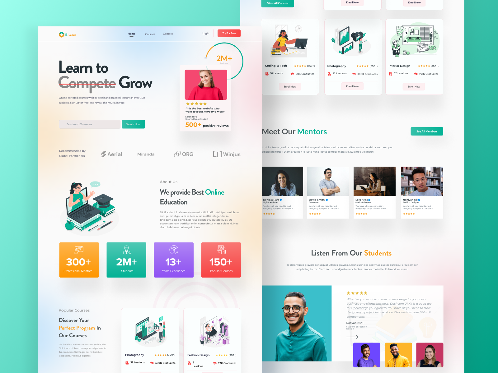Online Learning website by Nishat on Dribbble