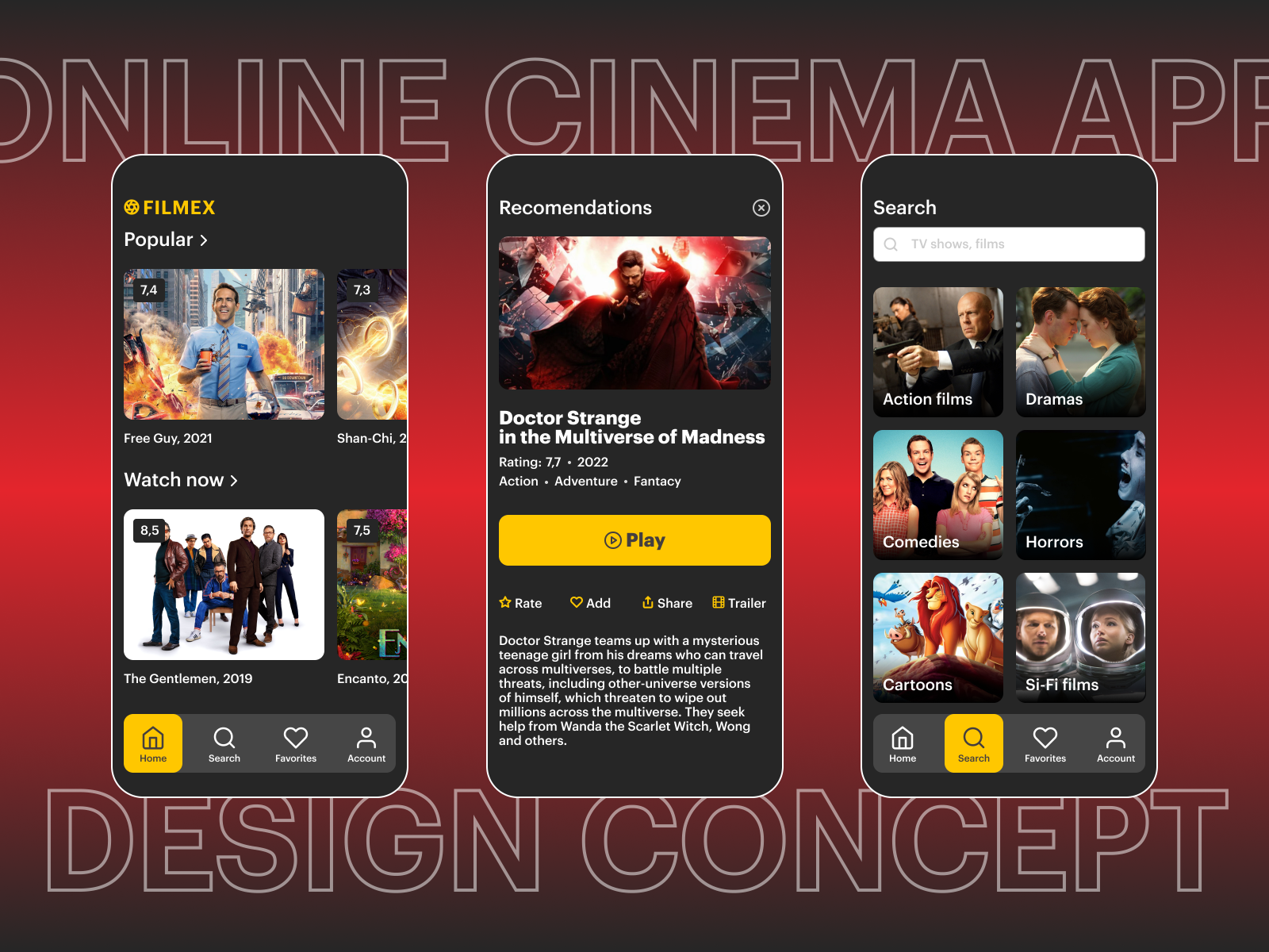 FILMEX — online cinema app by Eugeny Sofronov on Dribbble