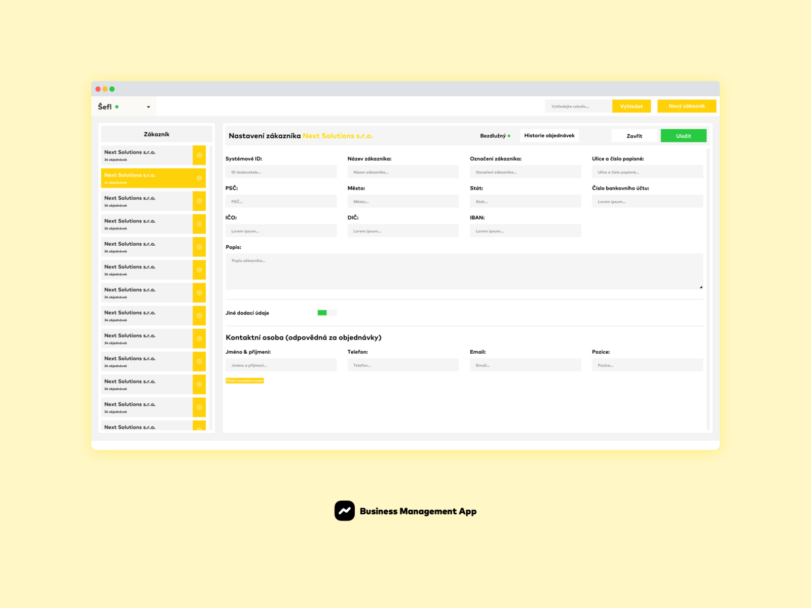 Panther Business Management (Client Detail) Desktop UI Design by ...