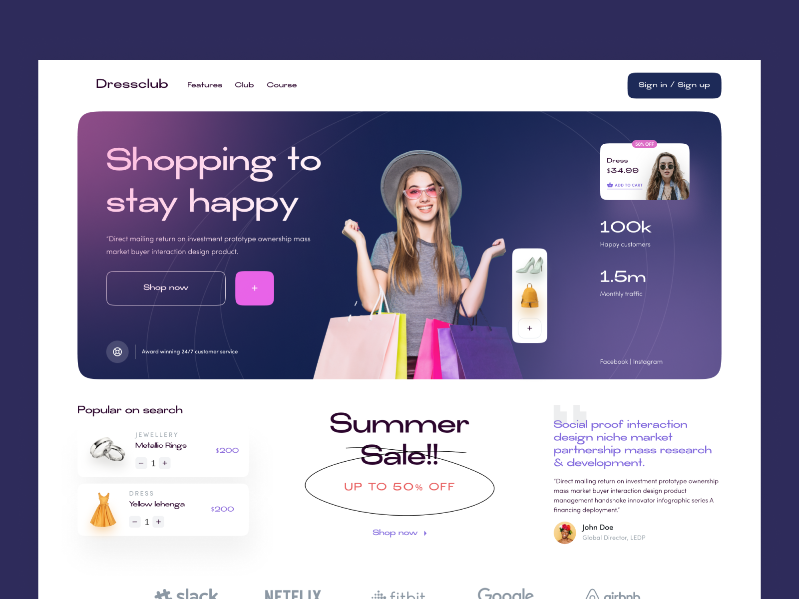 Shopping e-commerce landing page ui by Shourav 🔥 on Dribbble