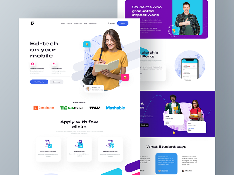 Eduhub landing page ui by Shourav 🔥 on Dribbble