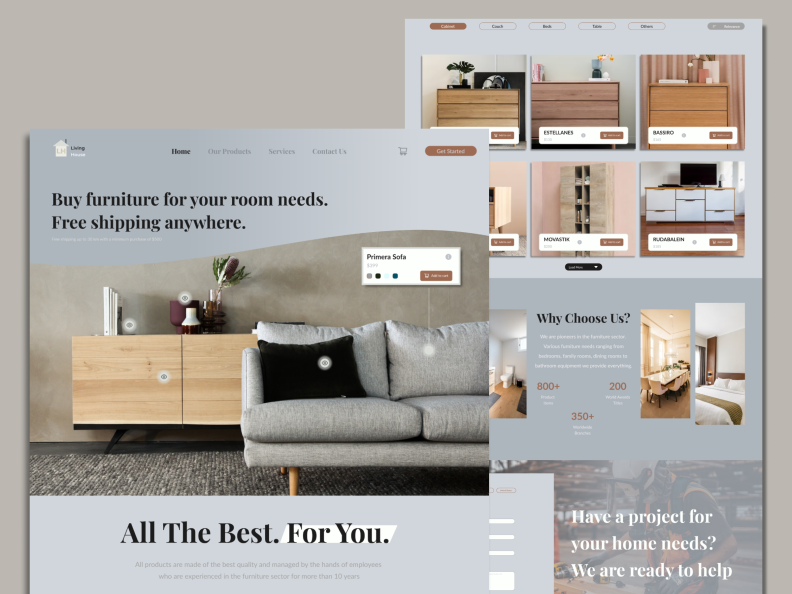 Living House - Furniture Website Landing Page by Ivan Setya on Dribbble