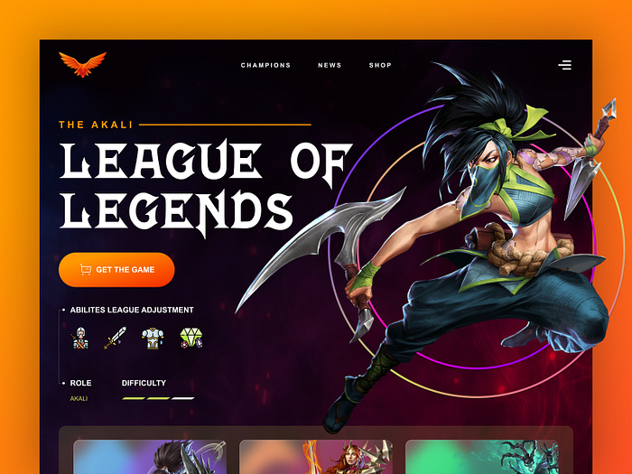 League of Legends Avatar Landing Page by Oyolloo on Dribbble