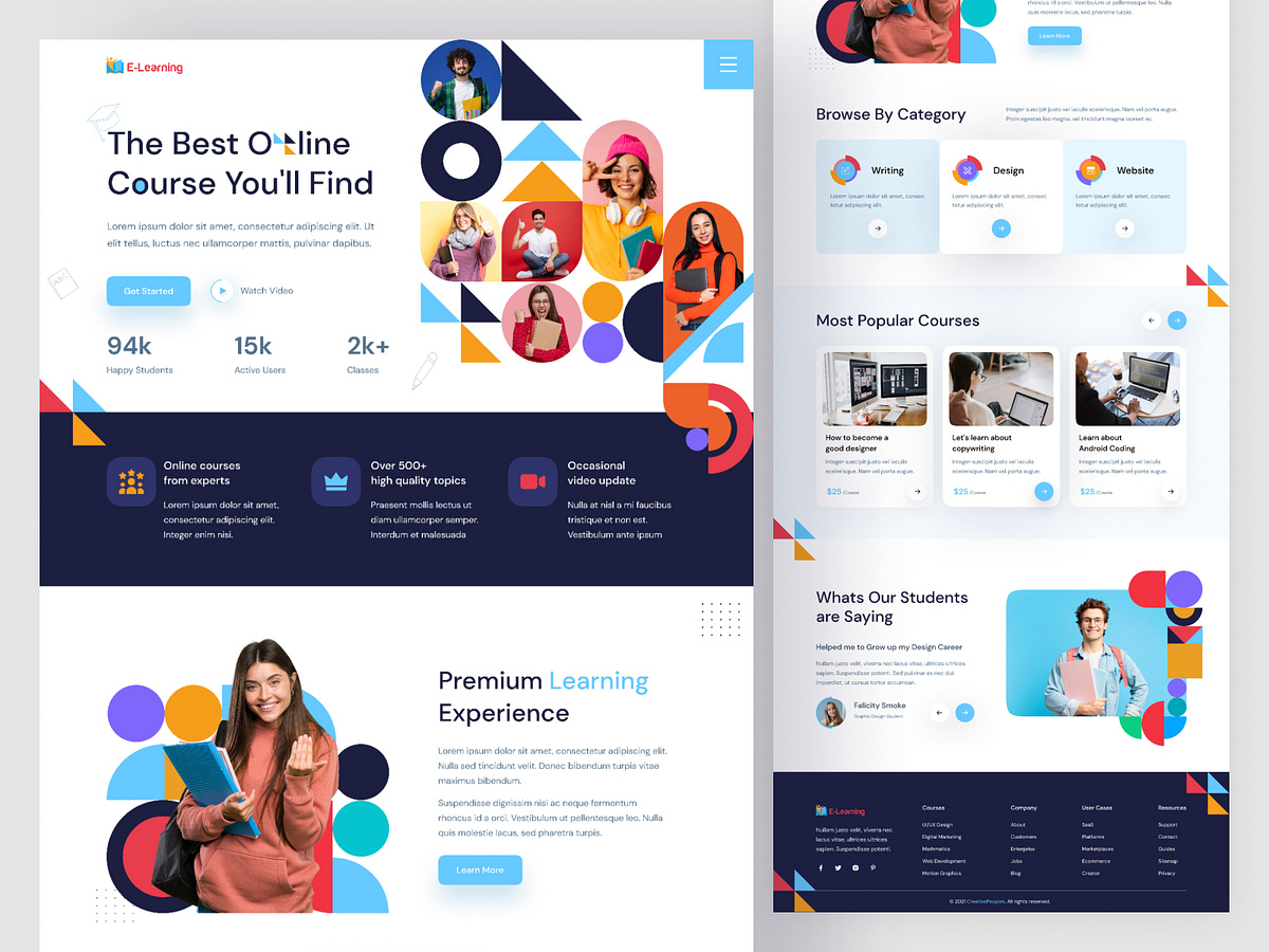 e-Learning Portal Website by Oyolloo on Dribbble