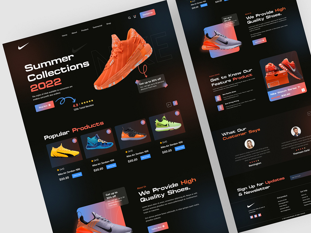 Shoe Store Ecommerce Landing Page by Oyolloo on Dribbble
