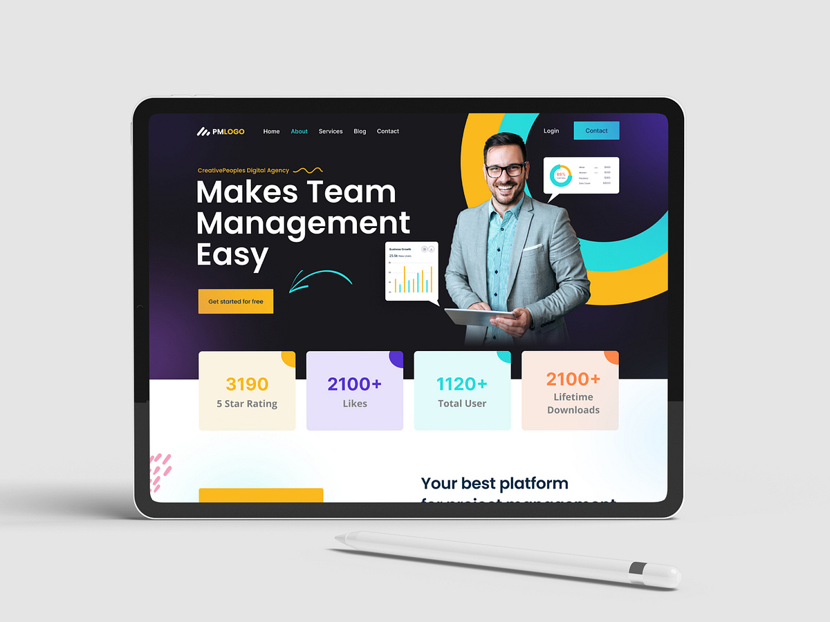 Project Management Systems Landing Page by Oyolloo on Dribbble