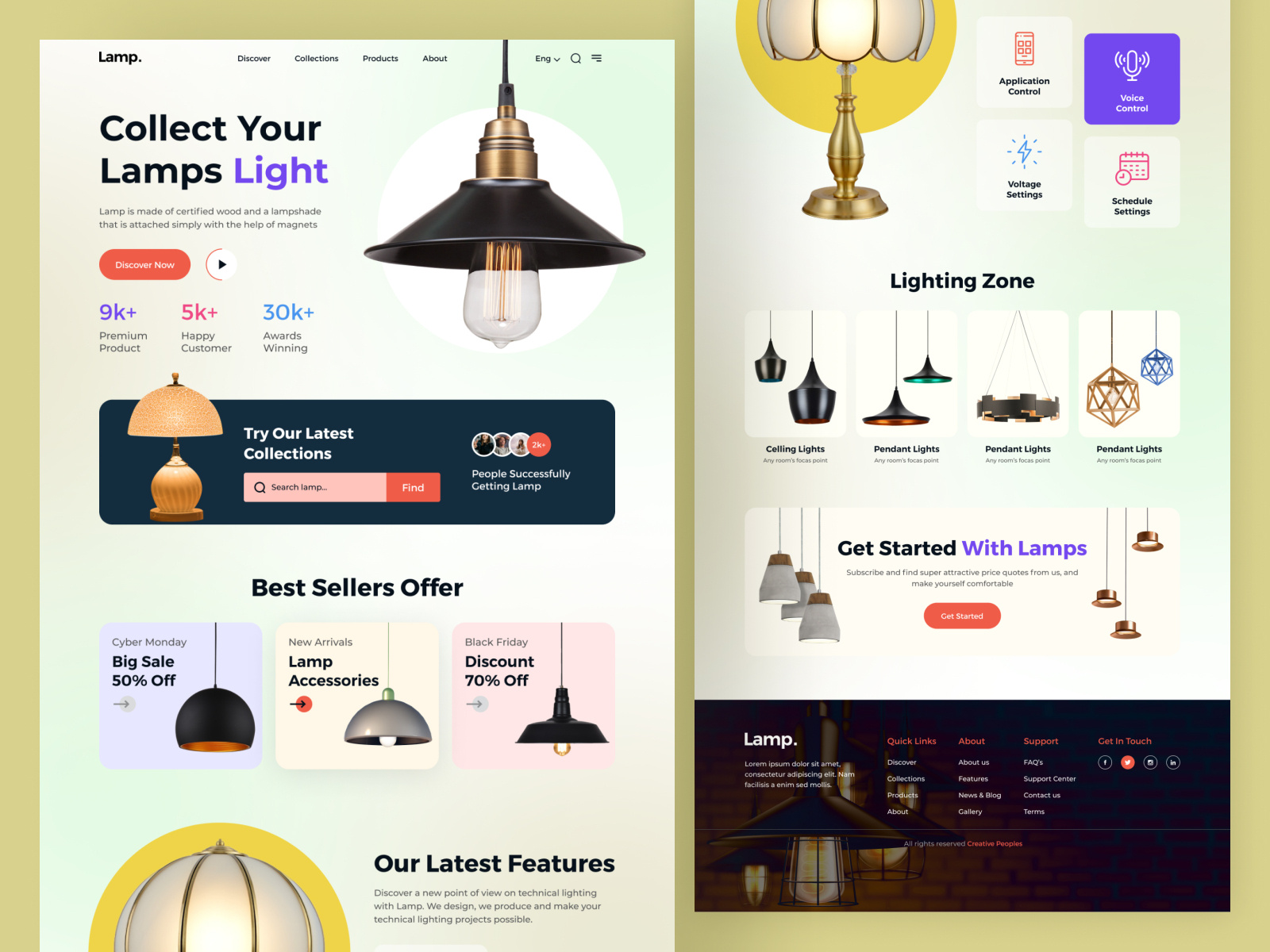 Lamps Product Landing Page by Oyolloo on Dribbble