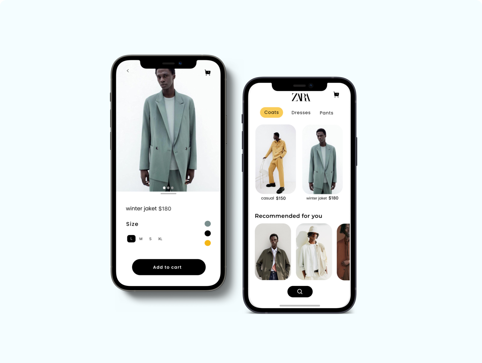 Ecommerce Zara app - Mobile App by Nouraaa on Dribbble
