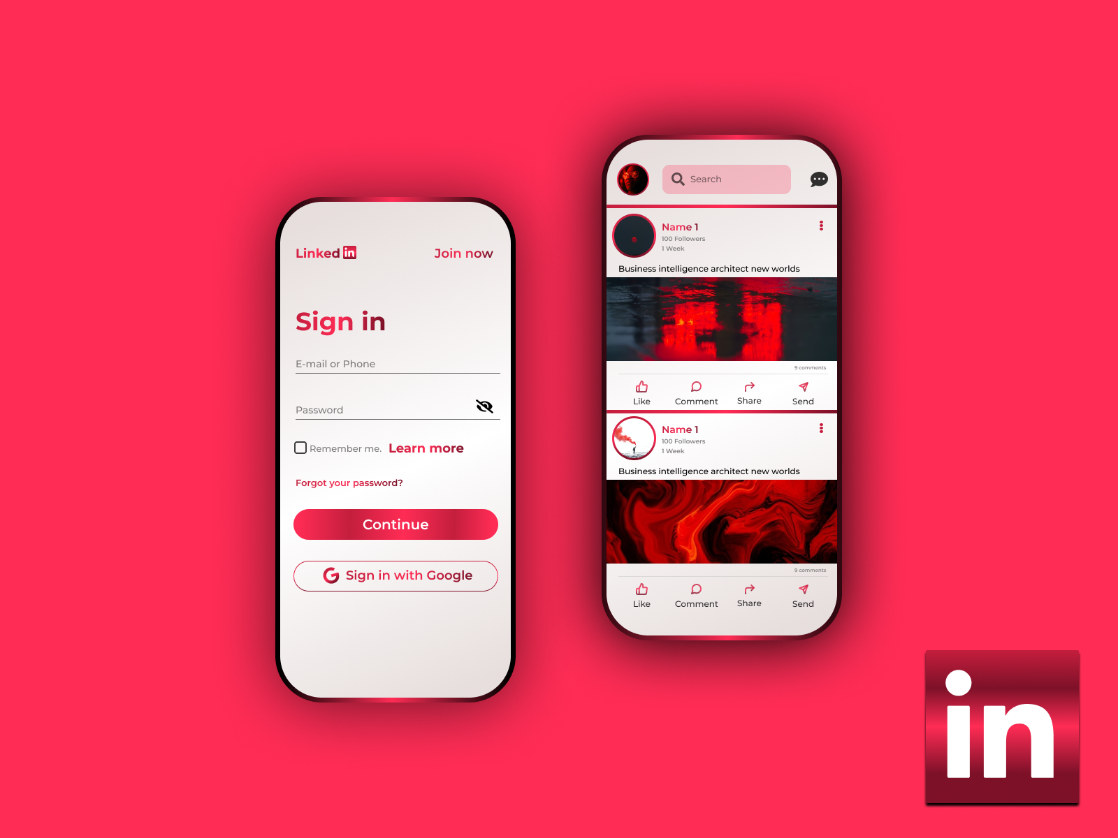 Linked In Ruby by Kenan on Dribbble