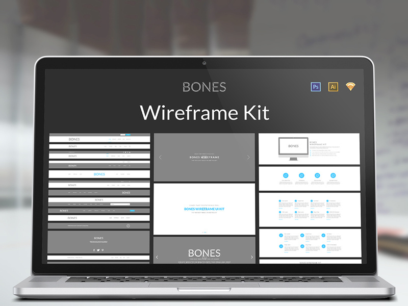 Bones Wireframe Kit by Web Donut on Dribbble
