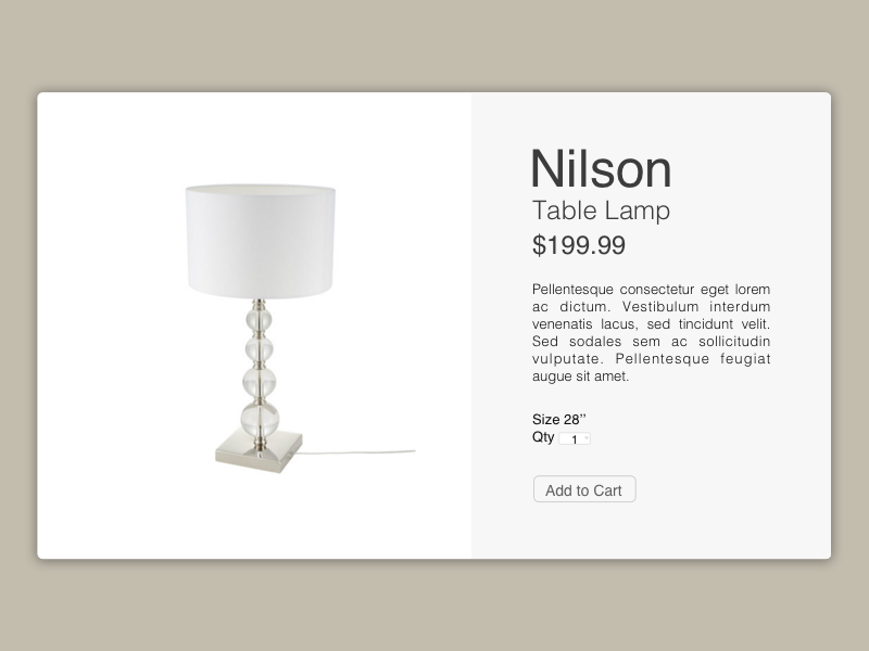 Daily UI 12 Single Product by Andrea Baker on Dribbble