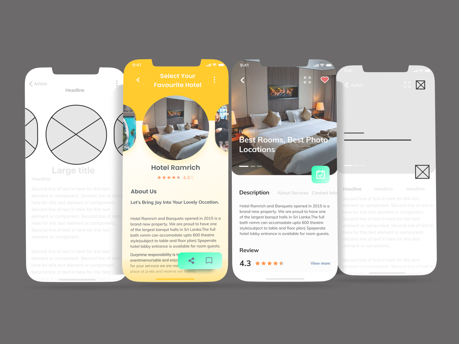Hotel Application UI by Kalasi Jithmini on Dribbble