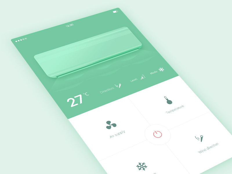 Air conditioning remote control APP. by lorin on Dribbble