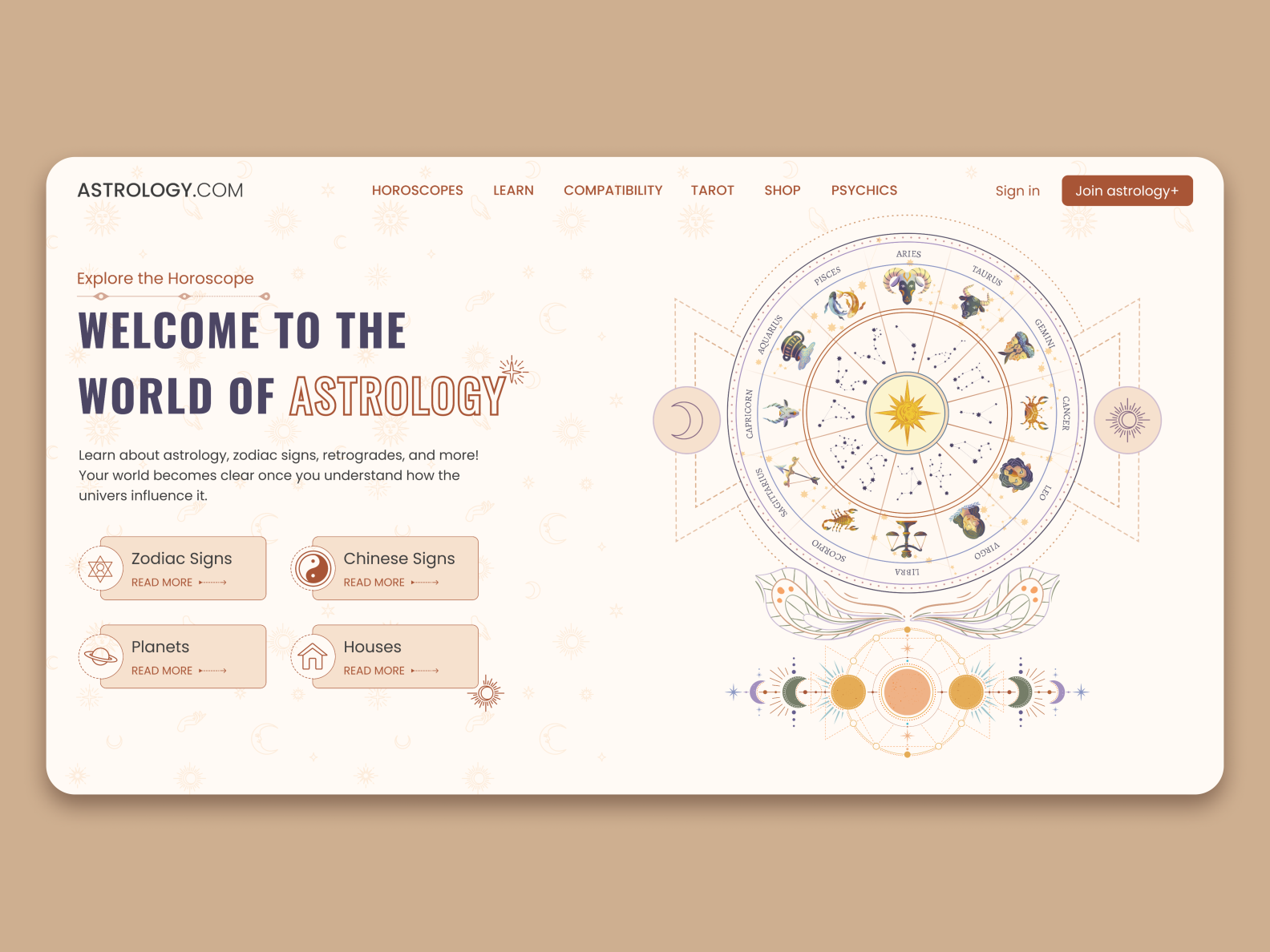 Astrology web design by sakhavala uday on Dribbble