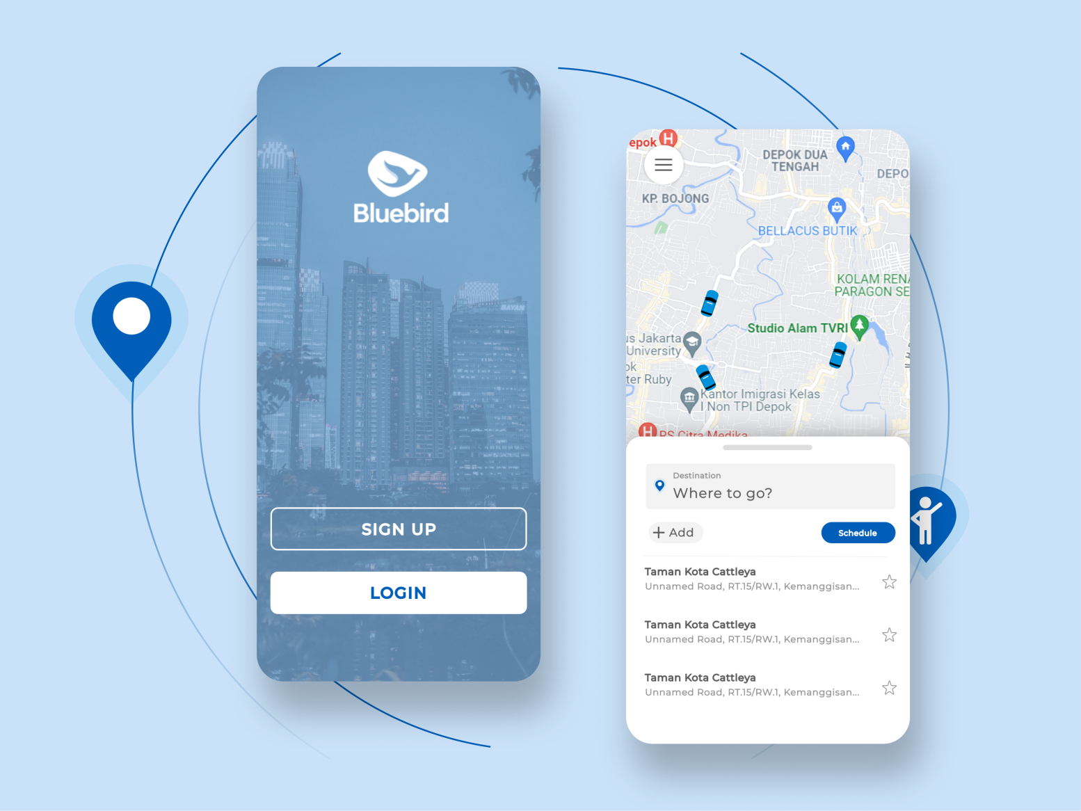 Bluebird | Taxi Transportation App by Fadhil Azmi Ihsan on Dribbble
