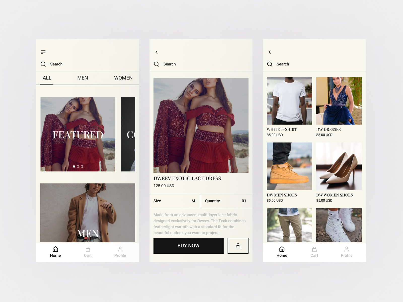 Dweev - fashion ecommerce concept app by Oladunni Y.B on Dribbble