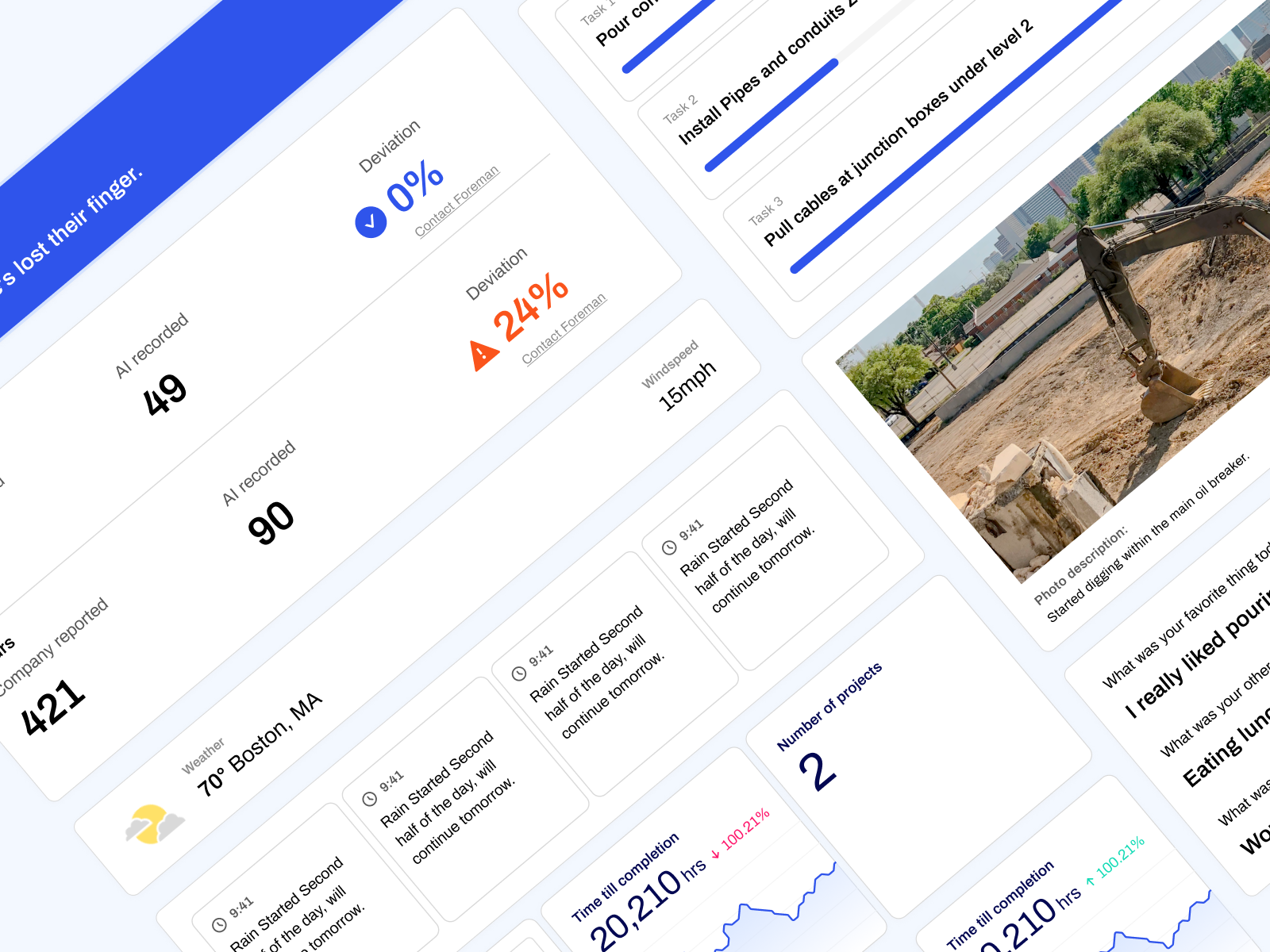 Project Tracking Dashboard Components by micah carroll. on Dribbble