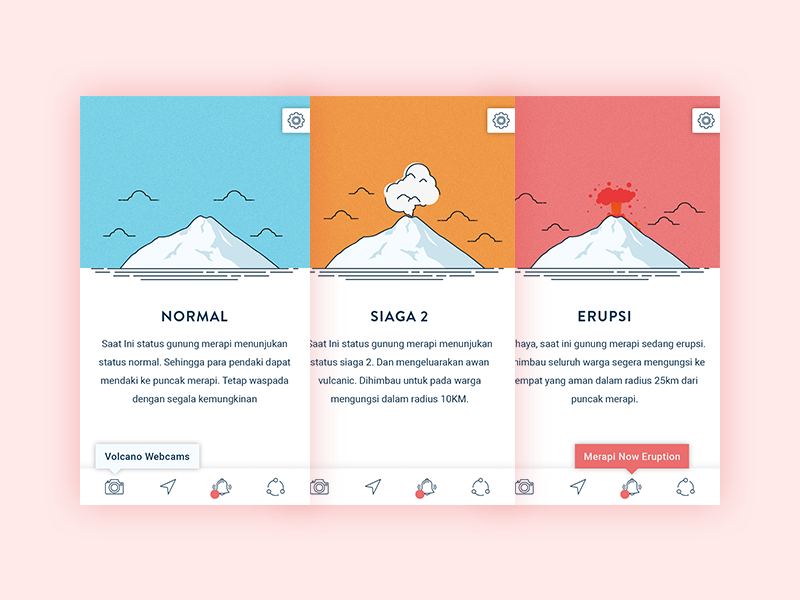 Volcano Status App by Rian Darma on Dribbble
