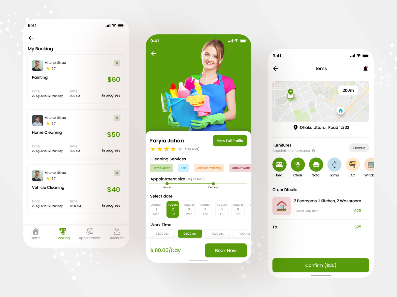 Home clean service mobile ui app design by Mamun Ahmed on Dribbble