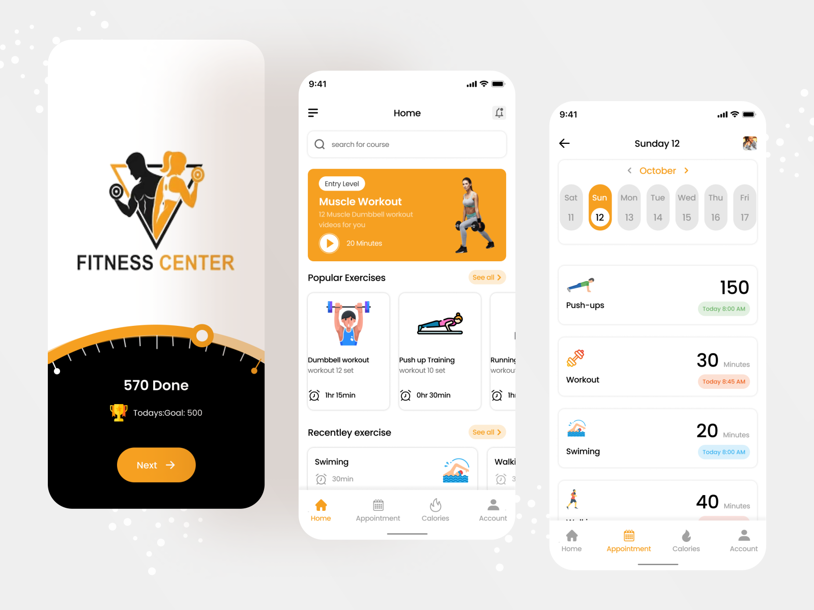 Fitness & workout center mobile app ui design by Mamun Ahmed on Dribbble