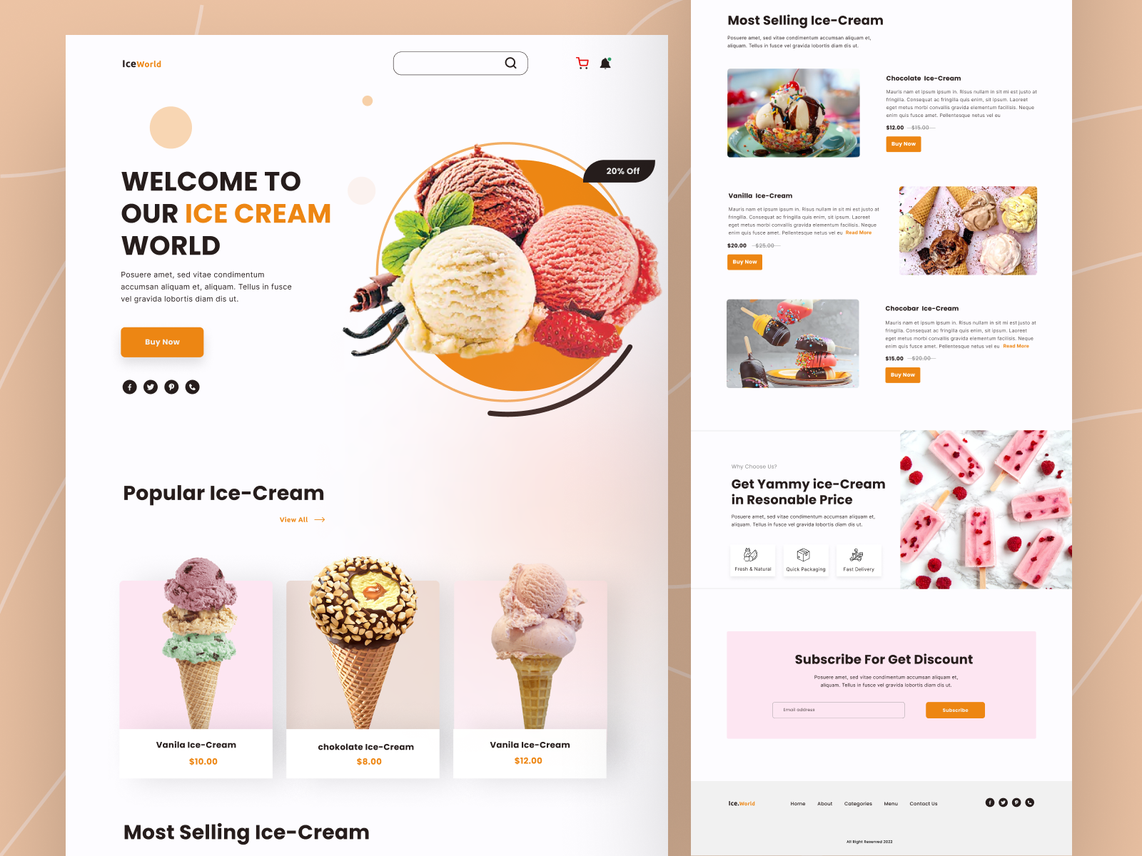 Ice Cream Landing Page by Sharmin Akter on Dribbble