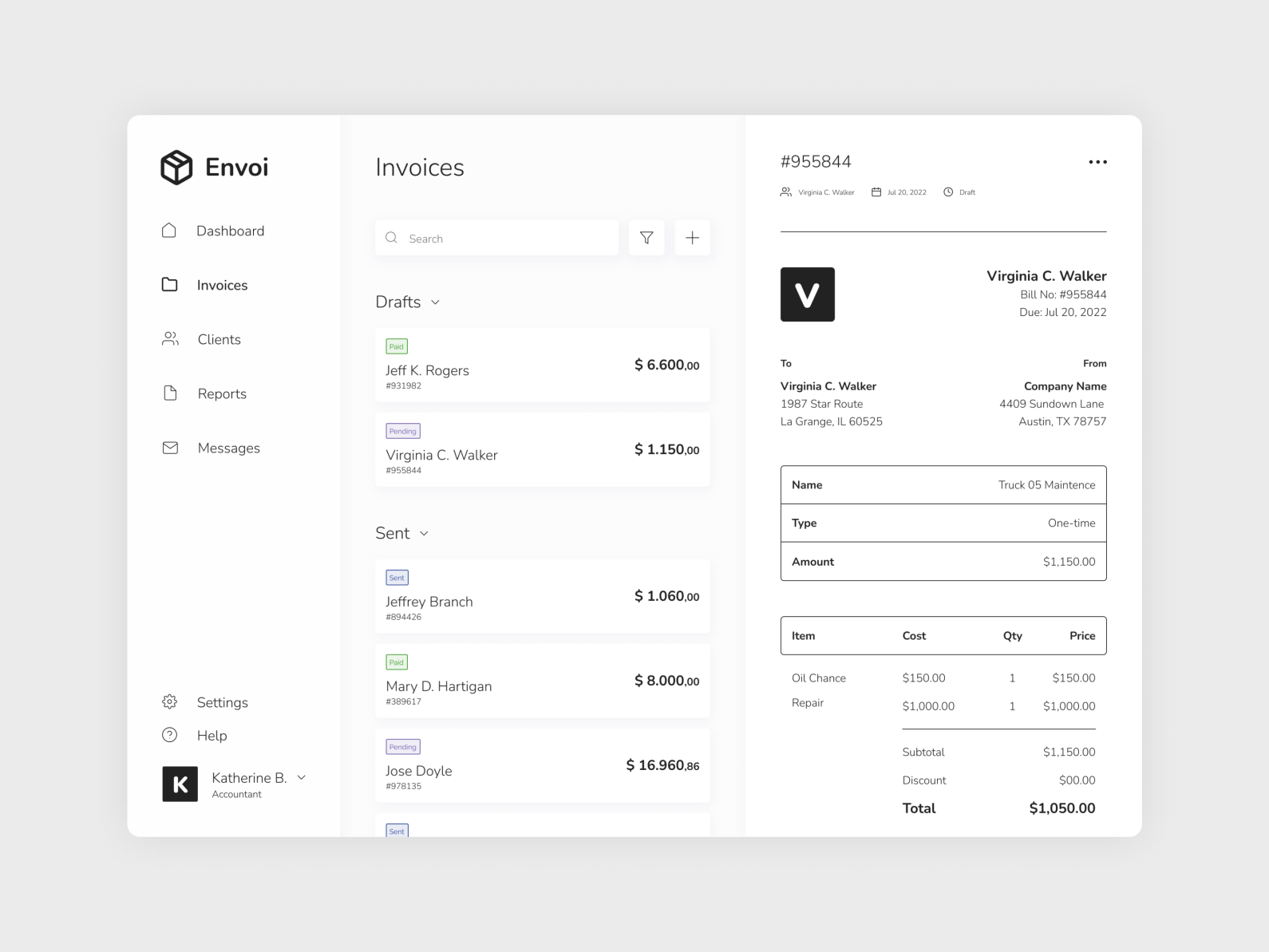 Invoicing Dashboard Prototype by Anthony Müller on Dribbble