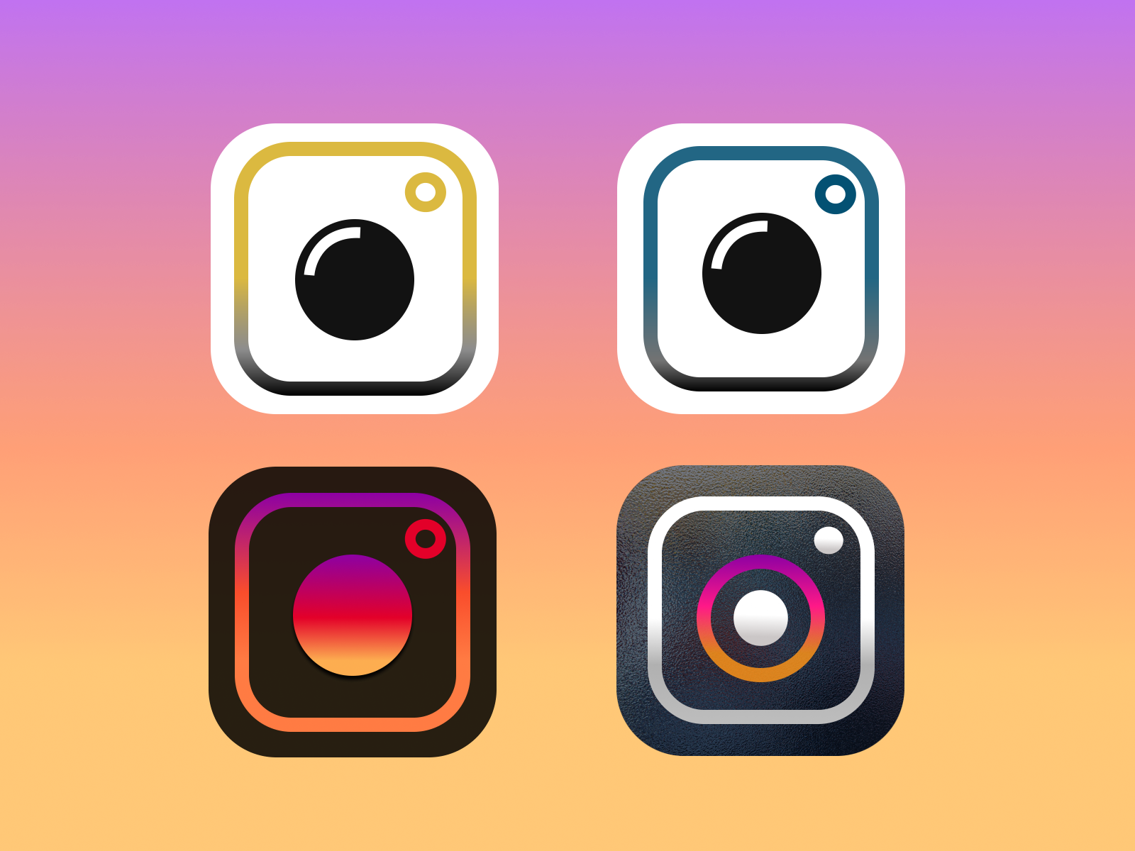 Instagram icon redesigns by Pi Reyes on Dribbble