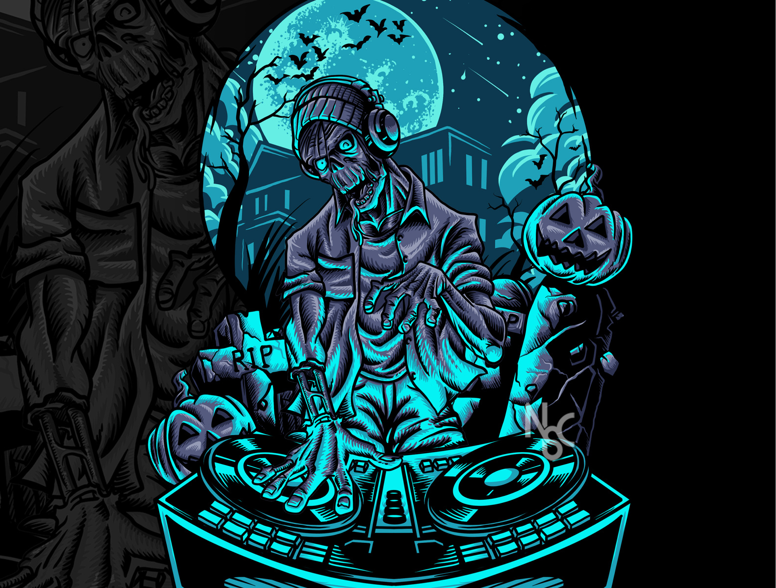 DJ ZOMBIE HALLOWEEN PARTY by NSC.gd on Dribbble
