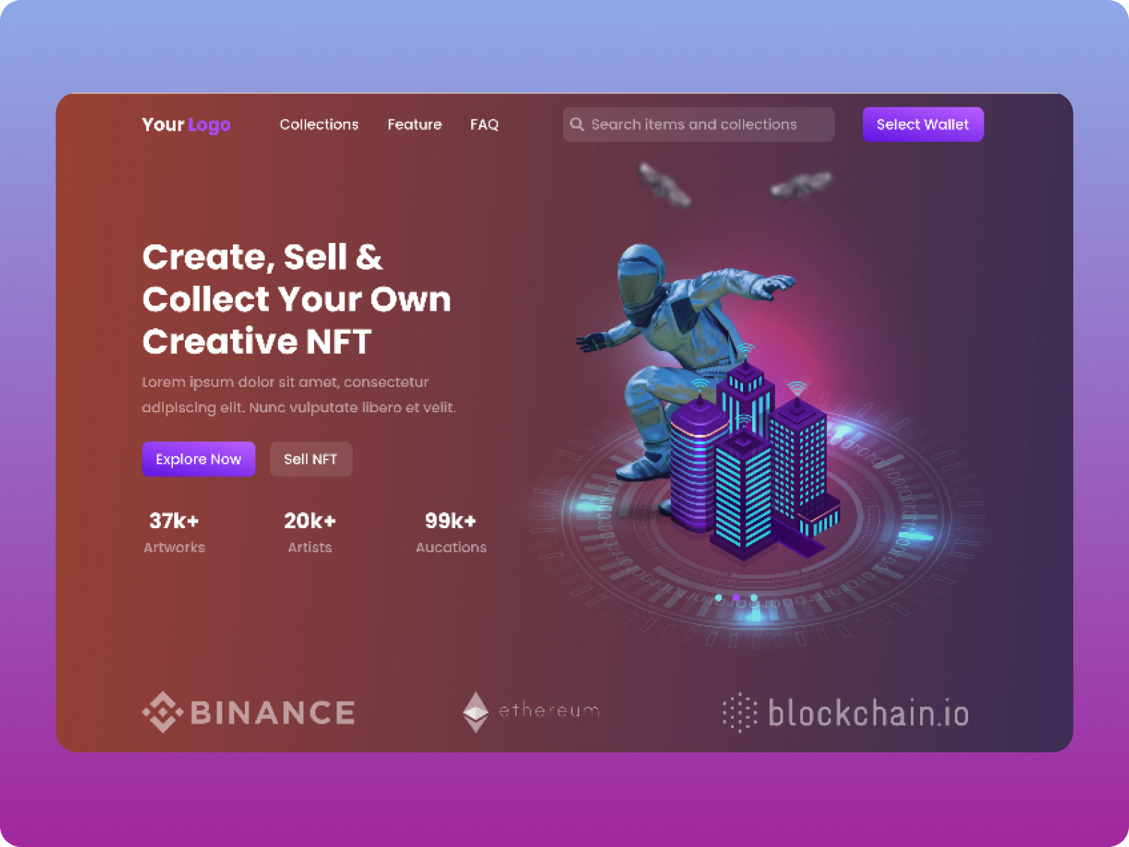 NFT home page design by MD ABDUL BASHIR on Dribbble