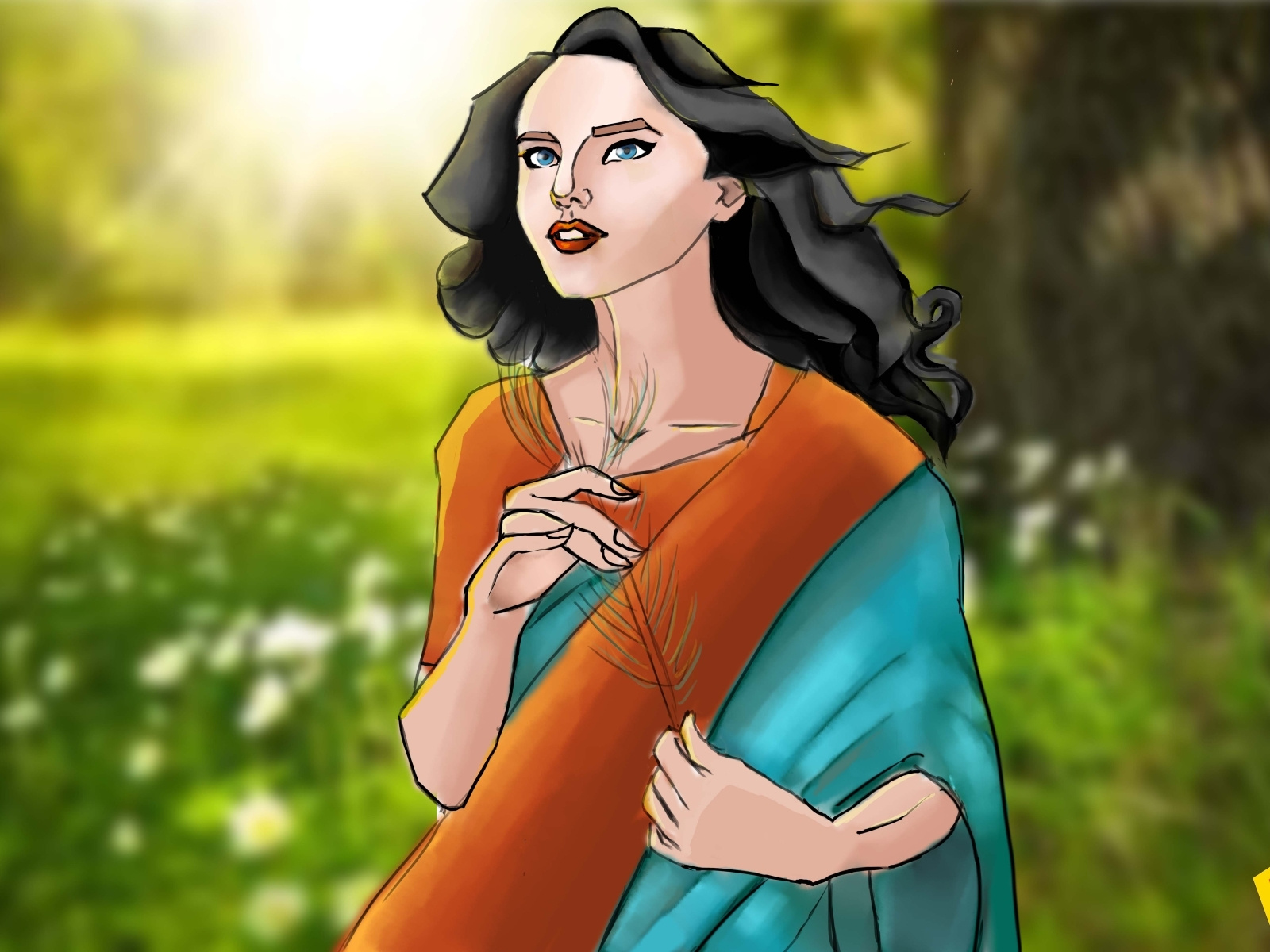 illustration of an unnamed deity by Sadia Afrinsh Shifat on Dribbble