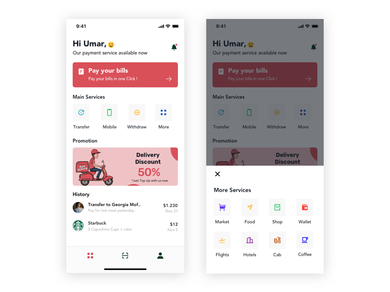 eWallet App Concept by Mostafa Gafaar on Dribbble