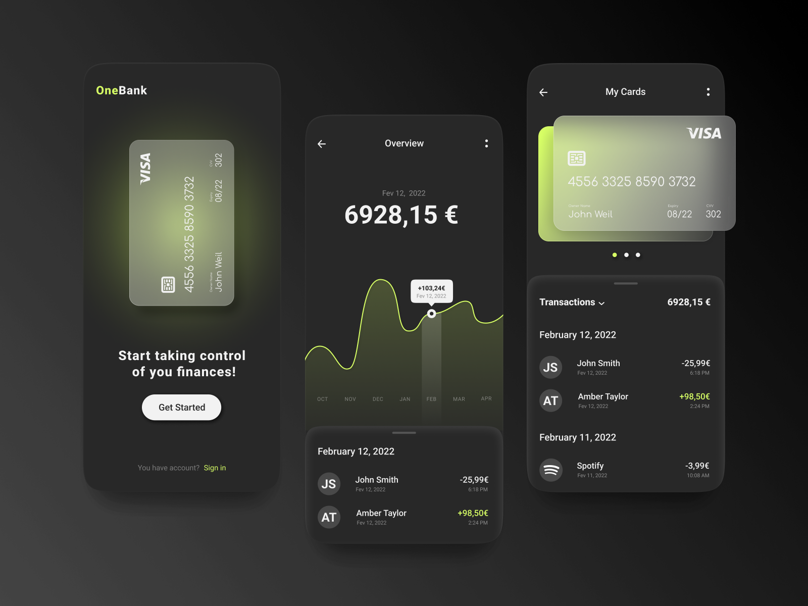 OneBank Mobile App by Bárbara Ferreira on Dribbble