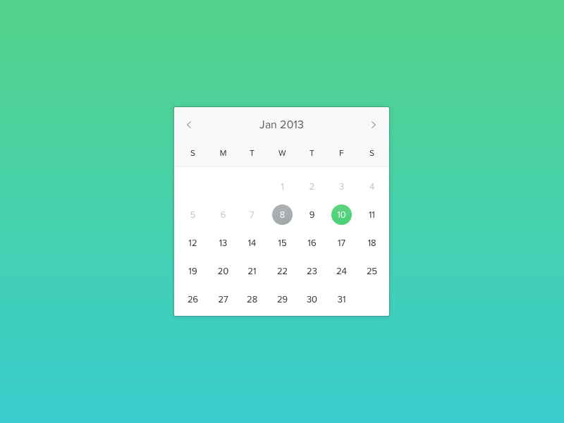 Calendar by Dawson Whitfield on Dribbble